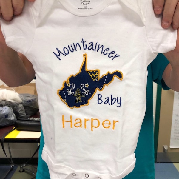 West Virginia Mountaineer Baby Applique Machine Embroidery Design - 4 ...