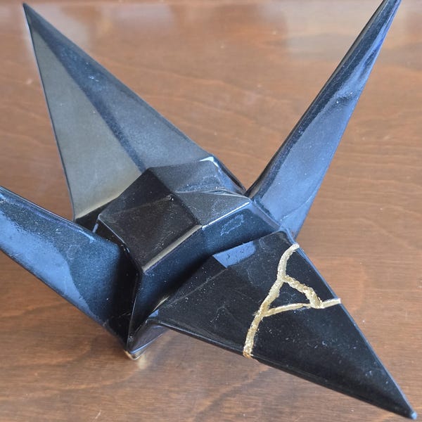 Japanese Origami Crane | Handmade Resin Origami Statue | Blossom - Etsy