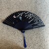 Vintage Black Lace Hand Fan, Bamboo Ribs Folding Fans With a Tassel & a ...