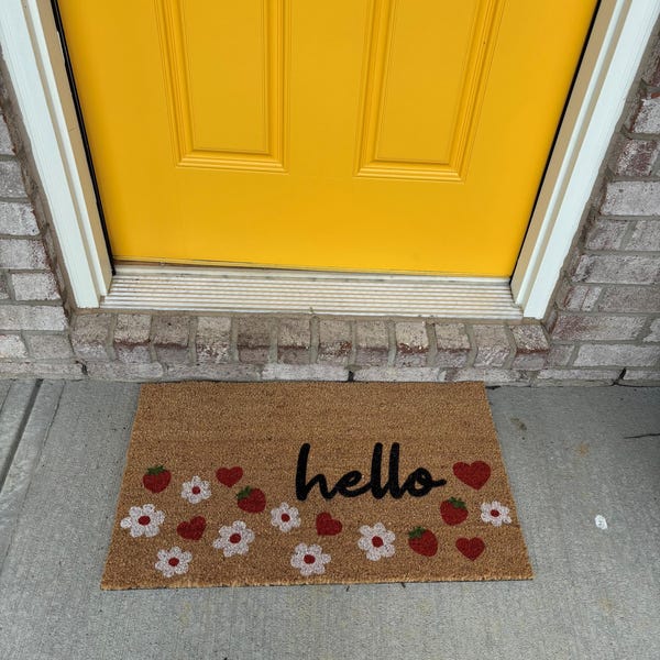 Floral Doormat, Home Decor, Boho Floral Rug, Autumn Doormat, Colorful Doormat, Porch Decor ...