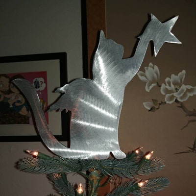 Kitty Cat Angel With Star, Cat Christmas Tree Topper, Pet Memorial ...