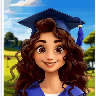 Custom Graduation Cartoon Portrait, Graduation Portrait, Graduation ...
