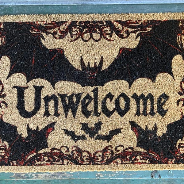 Gothic Bat Coir Doormat, Unwelcome Home Decor - Etsy