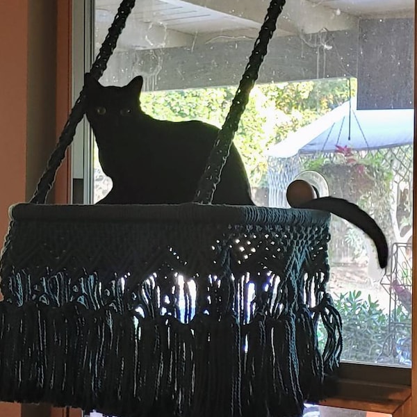 Cat Window Perch Macrame Cat Hammock Window Cat Seat Window Mounted Cat ...