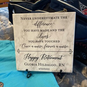 Forever A Nurse Retirement Tile Plaque Gift for RN, Cna, Lpn, Aprn ...