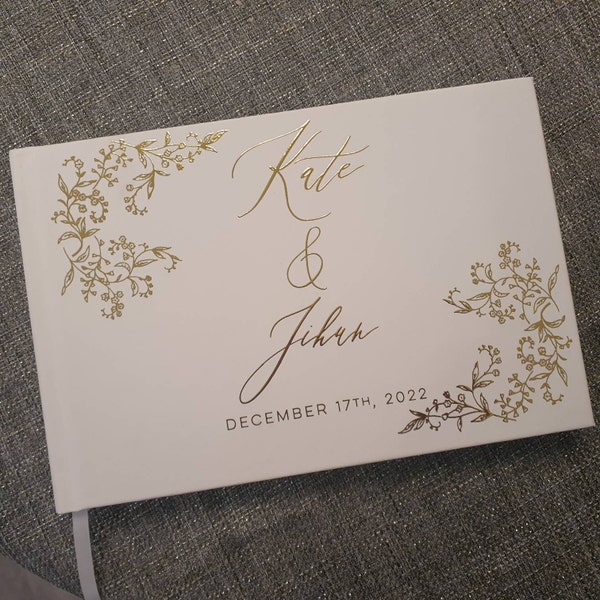 Custom Wedding Guest Book, Wedding Book, Guests Sign In, Hardcover ...