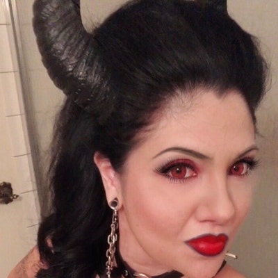 Black Horns poe Gothic Satyr Horns Rugged, Wearable Cosplay Costume ...