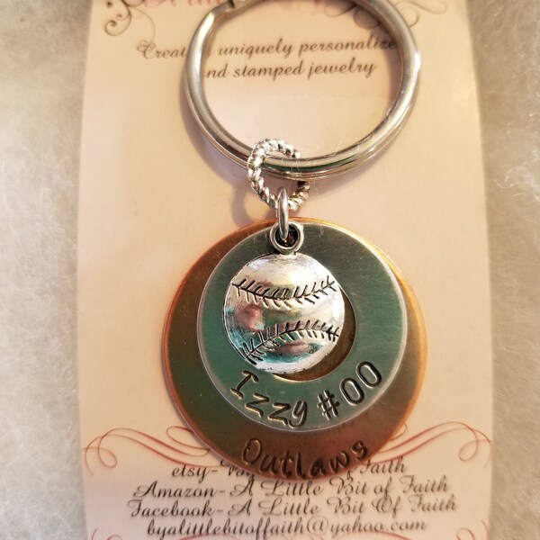 Softball Player Key Chain, Sports Gift, Softball Team, Team Pride ...
