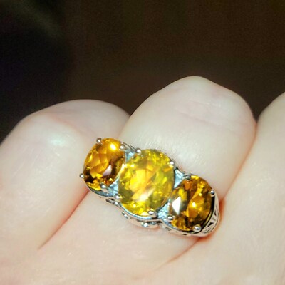 White Inset Stone Ring Sterling Silver/ Embellished Gem & CZ - Etsy