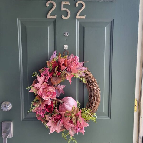 Day of the Dead Bright Pink and Orange Sugar Skull Wreath for Front ...