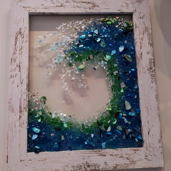 Ocean Wave Window/rustic Beach Wall Hanging/resin Wave Window/wave Art ...