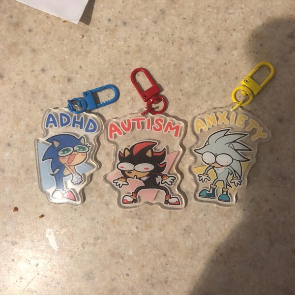 PRE-ORDER Shadow the Hedgehog Autism ASD Charm Keychain 2.5in - Etsy