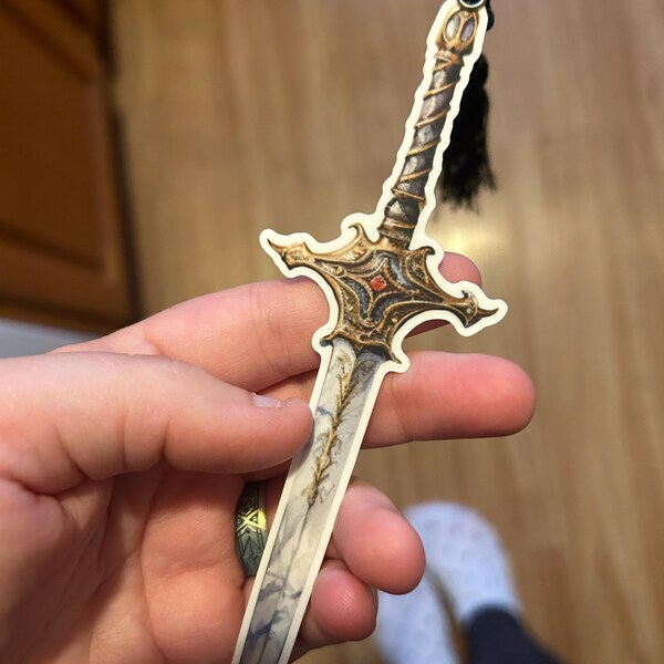 Leatherette Sword Bookmark, Fantasy Bookmark, Elven-inspired Bookmark ...