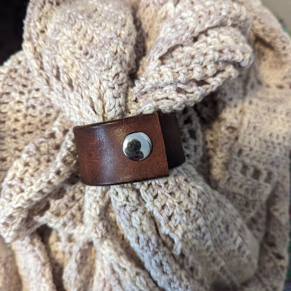 Leather Shawl Cuff, Repurposed, Scarf Cuff, Boho, Brown, Distressed - Etsy