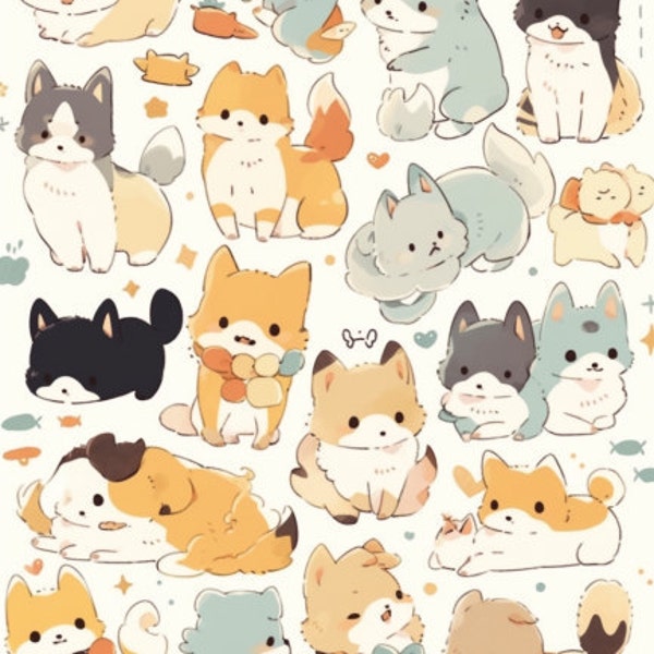 Midjourney Niji 5 Sticker Sheets Prompts AI Ultimate Stickers Sheets ...