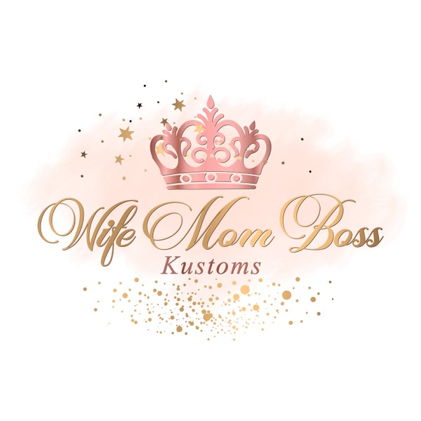 Crown Princess Rose Gold Sparkle Logo, Boutique Logo, Fashion Logo ...