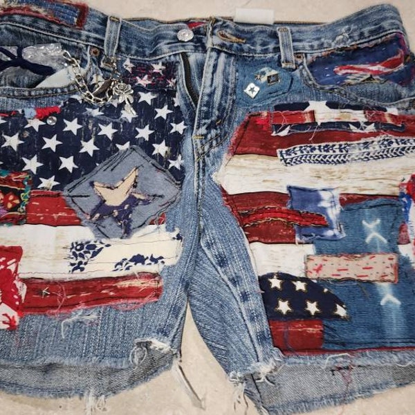 Custom Patchwork Jeans - Kantha Made to Order - Patchwork Hippie Boho Denim Patch Work Recycled ...