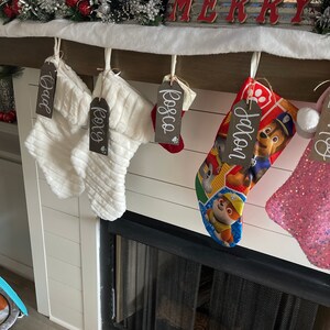 Hand Lettered Personalized Christmas Stocking Tags Customized - Etsy