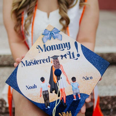 Custom Mommy Mastered It Graduation Cap Topper, Personalized Cap ...