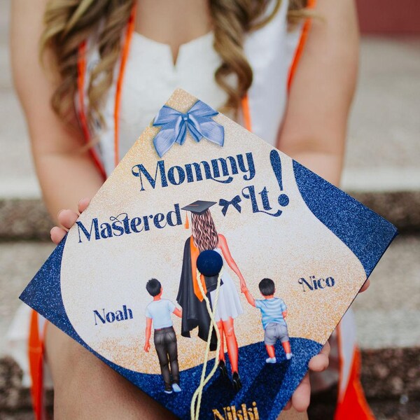 Custom Mommy Mastered It Graduation Cap Topper, Personalized Cap ...