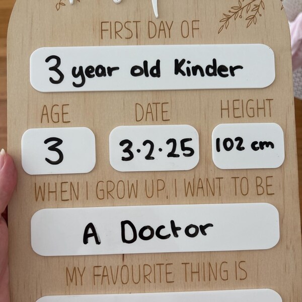 Personalised First Day Board, Customisable First Day Board, Kids First ...