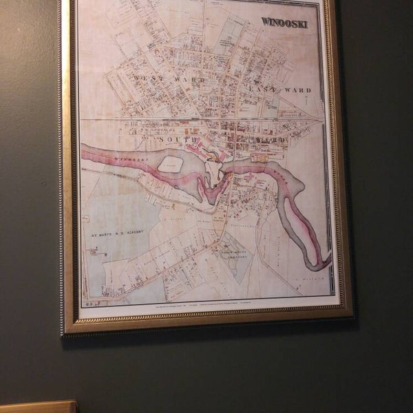 Winooski 1890 Map Detailed Town Map With Homeowner Names - Extract From ...