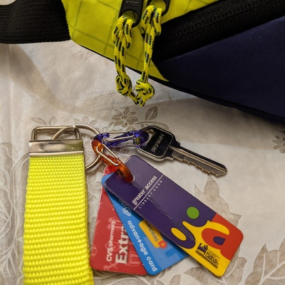 Neon Fluorescent Yellow Key Fob Wristlet 3 or 5.5 Optional Matching ...