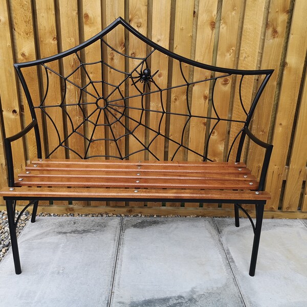 Garden Bench-handmade Garden Bench-spiders-reclaimed Wood Bench-adult ...