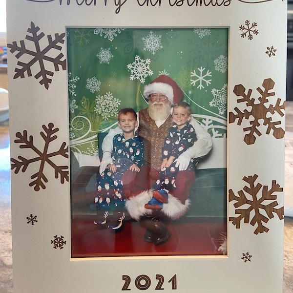 Merry Christmas Holiday Frame Personalized, Gift Picture Frame, Custom ...