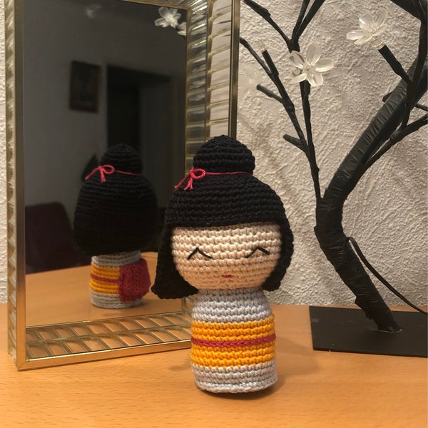 Kimono Doll Crochet PATTERN, Kokeshi Doll Pattern, Crochet Doll ...