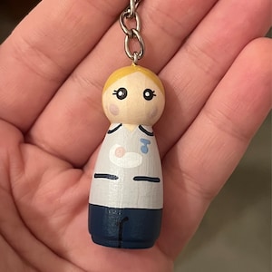 Paramedic Peg Doll Keyring / Charm 4.3cm personalised NHS - Etsy UK