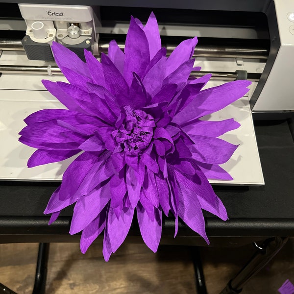 Giant Crepe Paper Dahlia Flower SVG Cut File, Printable Pattern and ...