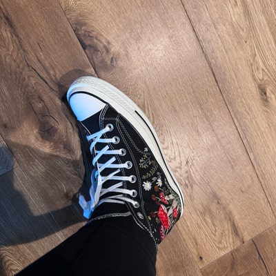 Embroidered Converse Mushroom and Frog, Converse High Tops Chuck Taylor ...