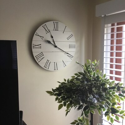 Large Wall Clock Farmhouse Living Room Decor Above Fireplace Decor ...