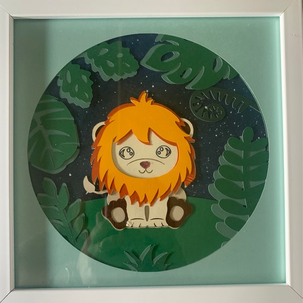 Lion Shadow Box Svg, Shadow Box Svg, 3d Svg, Layered Svg, Lion Svg ...