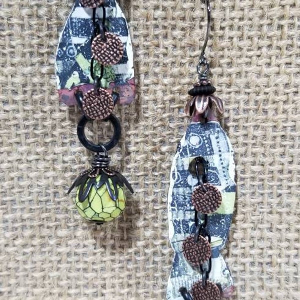 Faceted Polymer Clay Bead Pair 2 Rustic Faceted Blockish Rounded ...