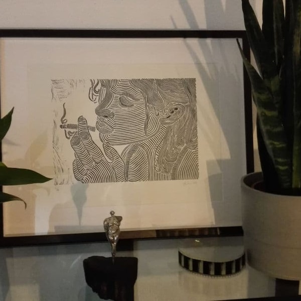 Monkey · Original Linocut · Wall Decoration · Picture · Art Print ...