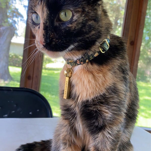 Dog Tag - Cat Tag - Brass Bar Pet ID Tag - Hand Stamped Pet Name Tag ...