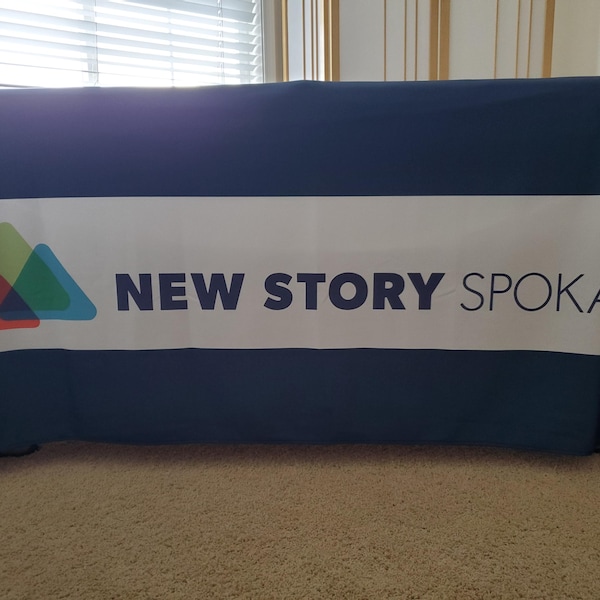 Custom Tablecloth, Custom Table Cover for Trade Show, Table Cover With ...