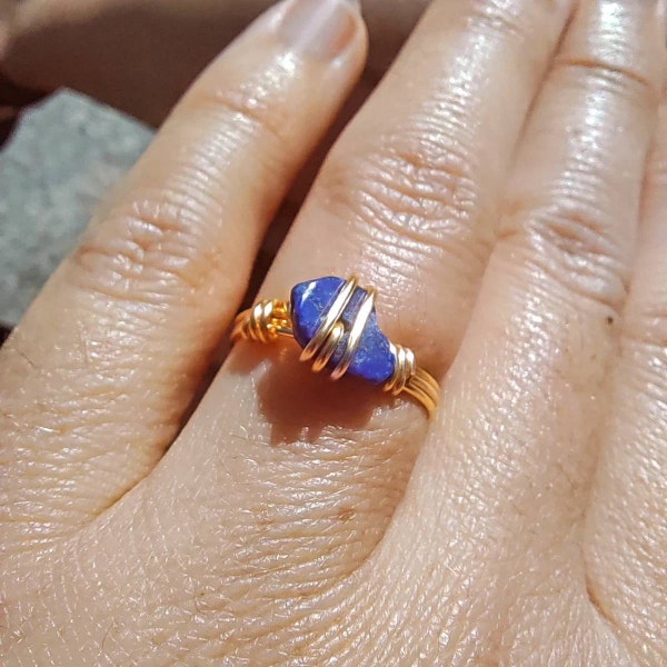 Wire Wrap Ring With Colorful Gemstone,wire Wrapped Ring,wire Ring for ...