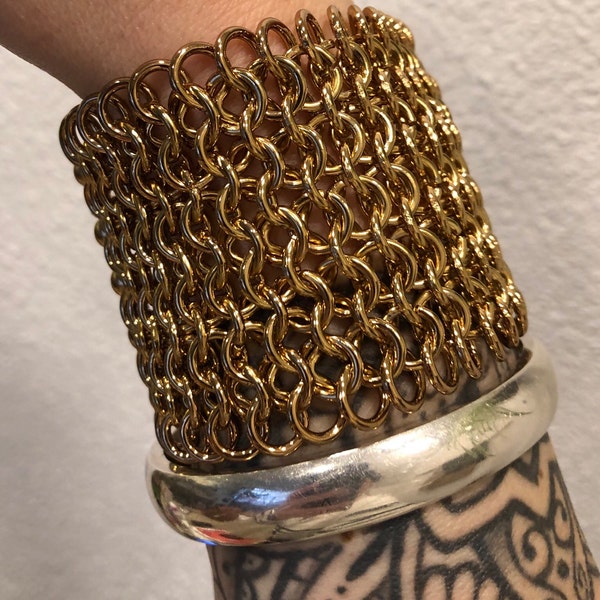 Extra Wide Bangle |wide Chain Cuff | Statement Bracelet | Urban Cuff ...