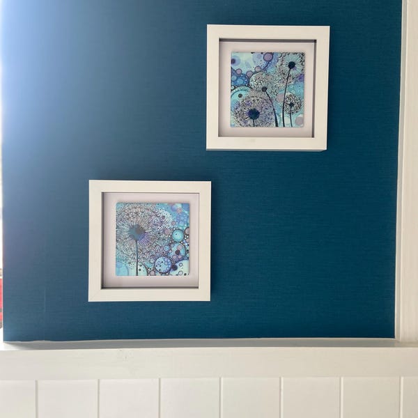 Dandelion Ceramic Wall Art Mini Tile Framed Art Housewarming Birthday ...