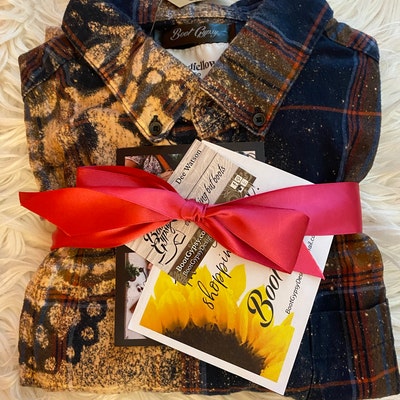 Bleached Heart Flannel Shirt for Valentine's Day Upcycled Flannel Boho ...