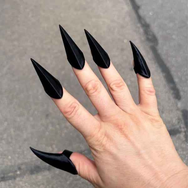 Set of 5 Black Claw Nail Rings, Claw Rings, Gothic Ring, Alternative ...
