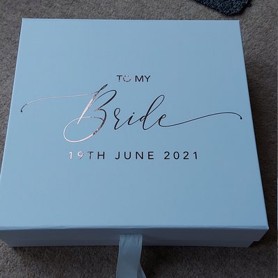 Personalised to My Bride Gift Box Wedding Day White Luxurious Large ...