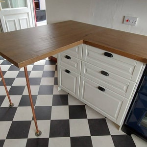 Rustic BREAKFAST BAR With Steel Hairpin Legs Reclaimed Wood - Etsy UK