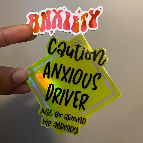 Anxious Driver Bumper Sticker, Caution Anxious Driver, I Hate Driving ...