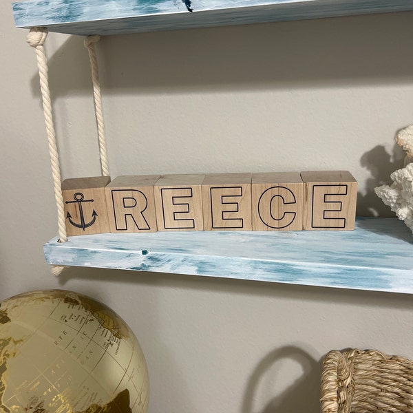 Custom Name Baby Gift for Nautical Themed Nursery - Anchor- Sailboat ...