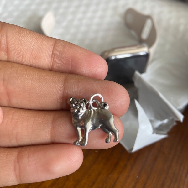 Pug Charm - Silver Plated Pug Dog Charm for Necklace or Bracelet - Etsy