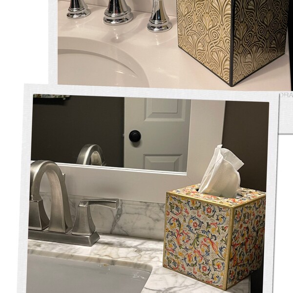Lotus Art Deco Tissue Box Cover - Etsy